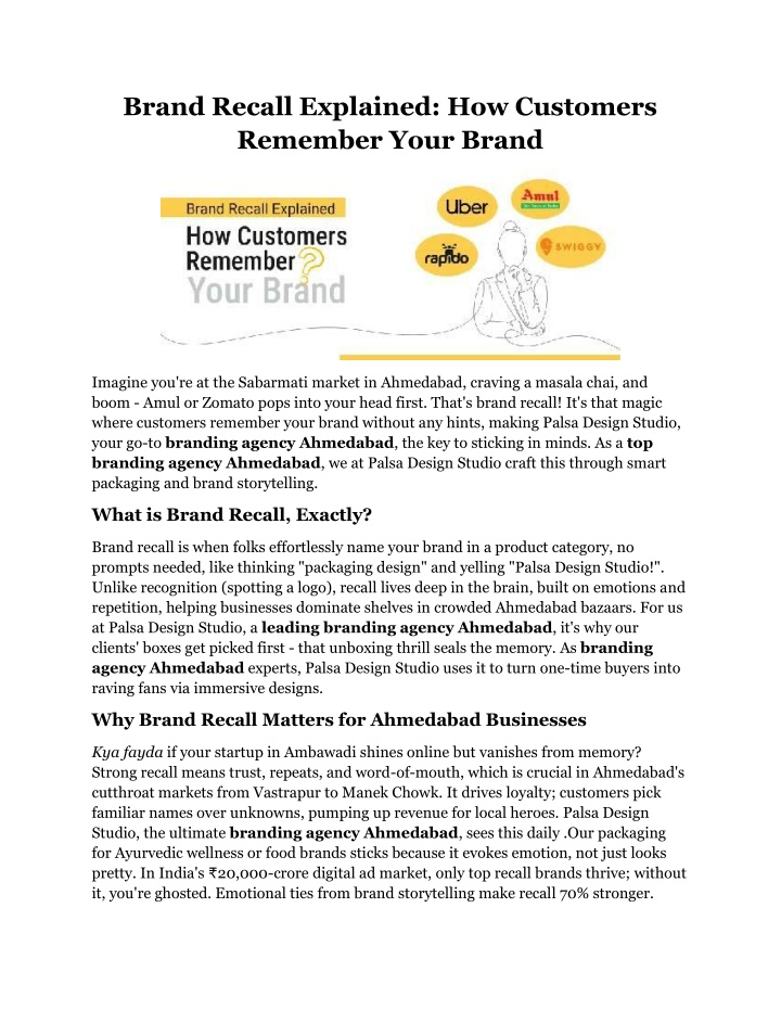 PPT - Brand Recall Explained How Customers Remember Your Brand ...
