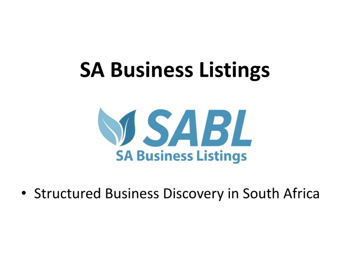PPT - SA Business Listings as South Africa’s Business Directory ...
