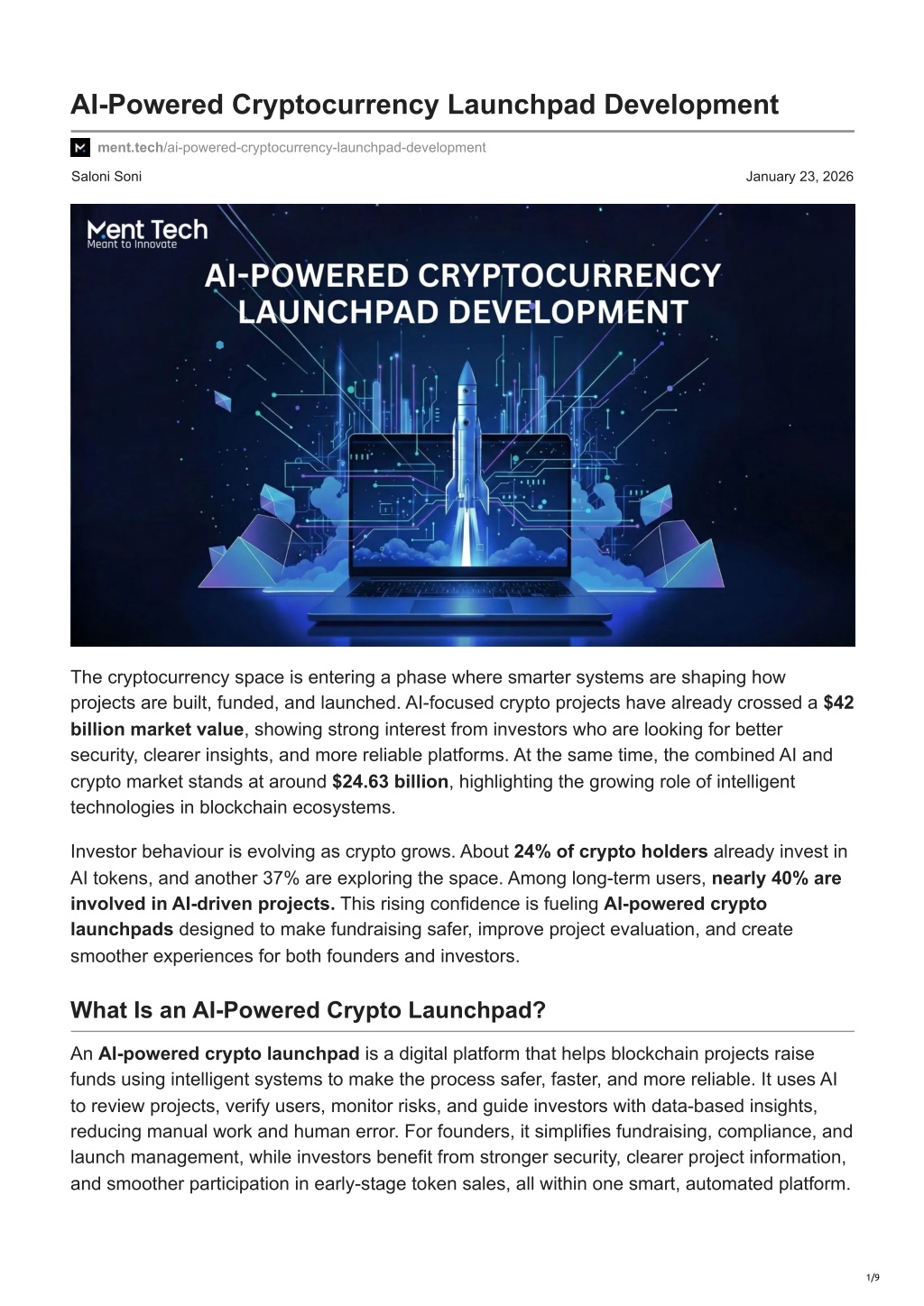 PPT - ment.tech-AI-Powered Cryptocurrency Launchpad Development ...