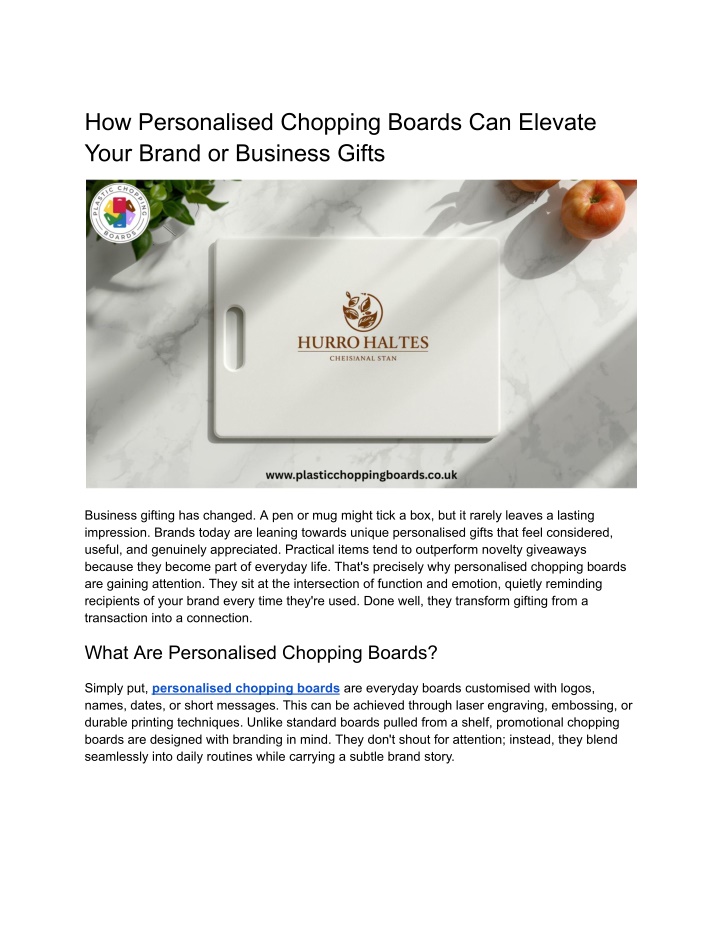 PPT - How Personalised Chopping Boards Can Elevate Your Brand or ...