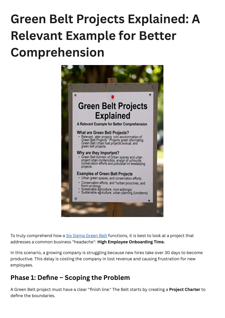 PPT - Green Belt Projects Explained: A Relevant Example for Better ...