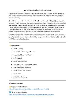 PPT - SAP Commerce Cloud Online Training & Real Time Support From India ...