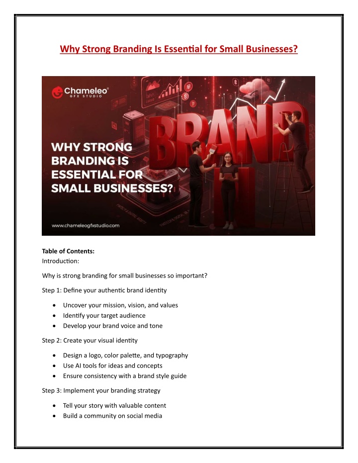 PPT - Why Strong Branding Is Essential for Small Businesses? PowerPoint ...