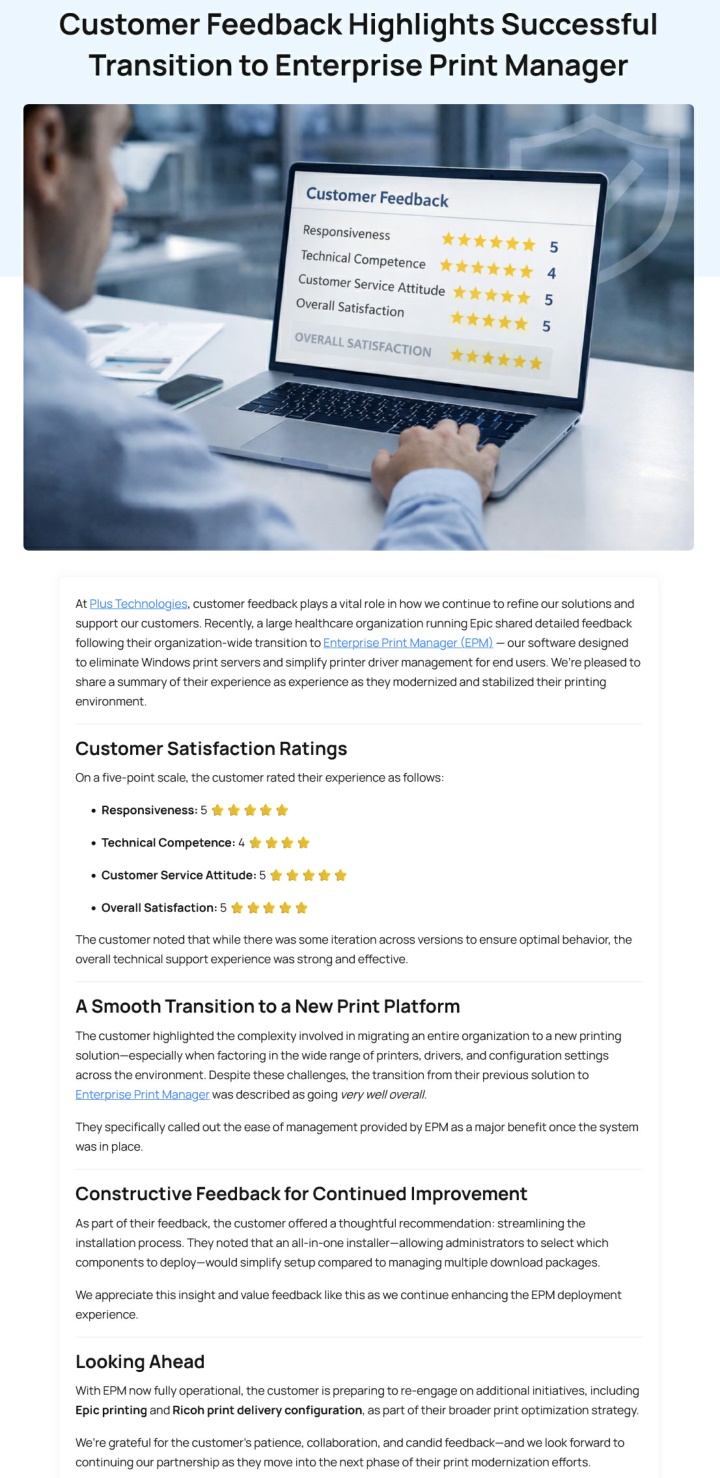 PPT - Customer Feedback Highlights Successful Transition to Enterprise ...