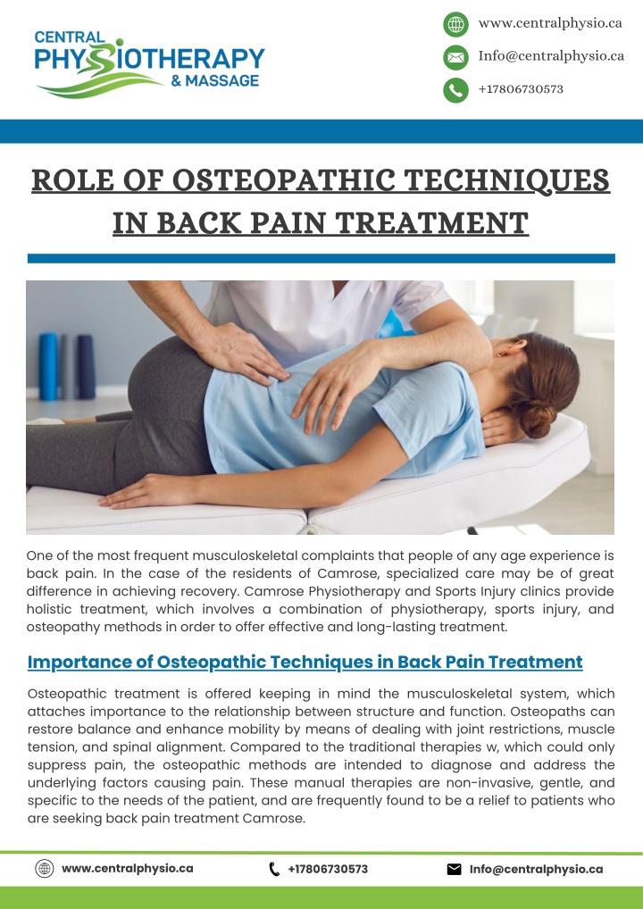 PPT - Role of Osteopathic Techniques in Back Pain Treatment PowerPoint ...