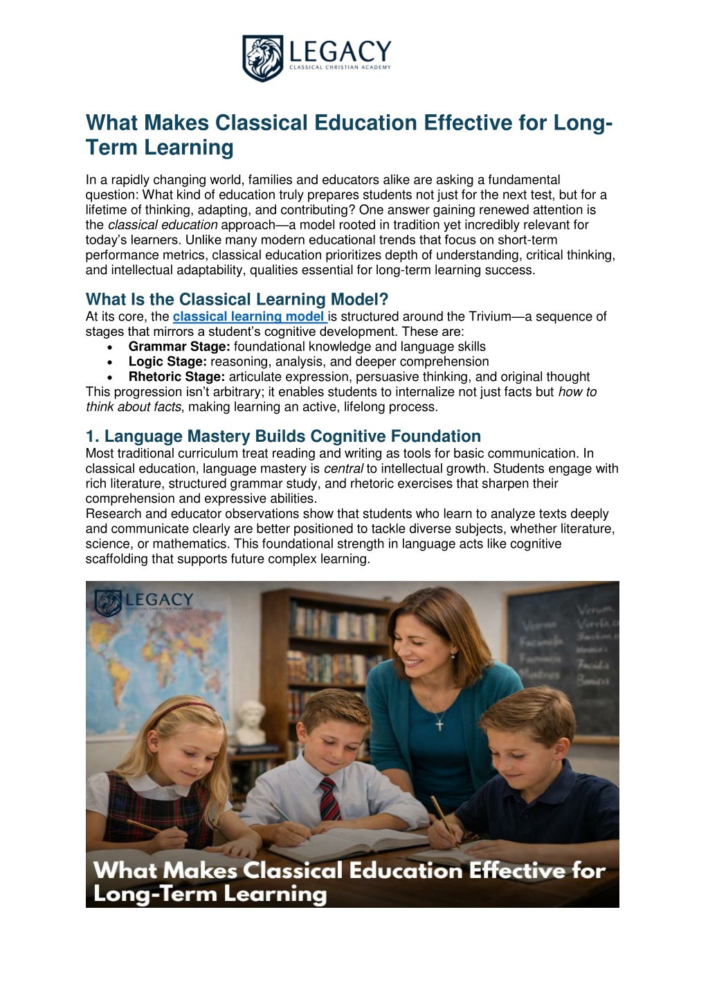 PPT - What Makes Classical Education Effective for Long PowerPoint ...