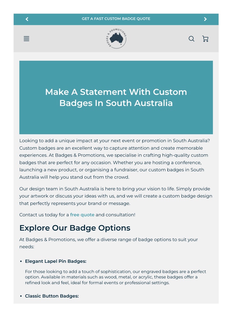 PPT - Custom Badges in South Australia – Badges and Promotions ...