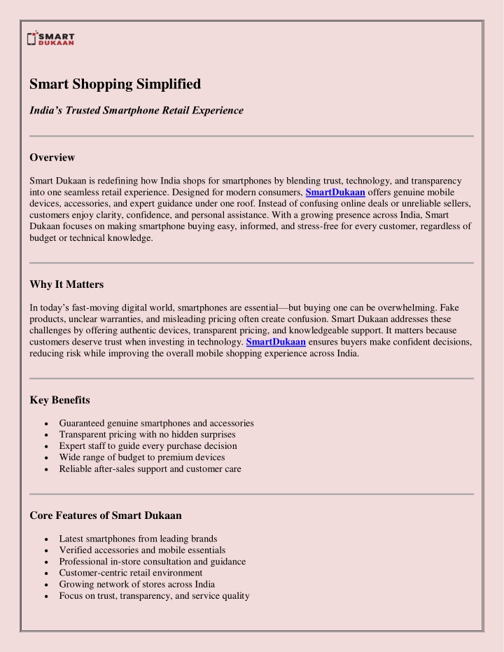 PPT - Smart Shopping Simplified with Smart Dukaan: A New and Trusted ...