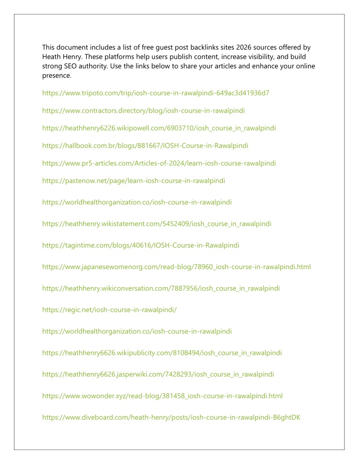 PPT - Best Free Guest Post Sites List 2026 PowerPoint Presentation ...