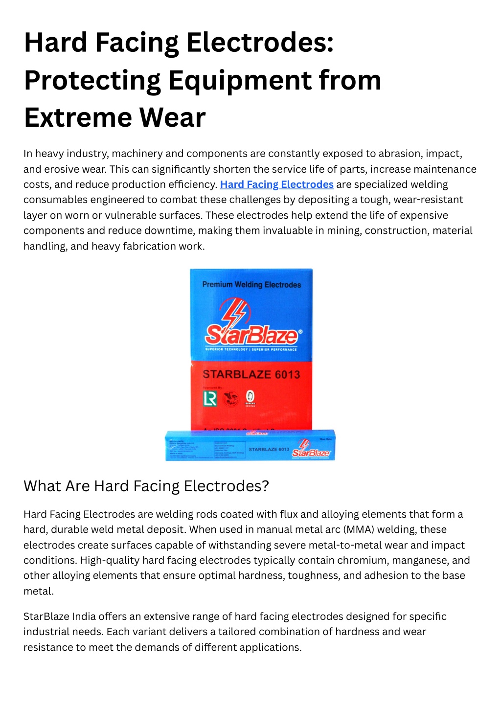 PPT - Hard Facing Electrodes Protecting Equipment from Extreme Wear ...