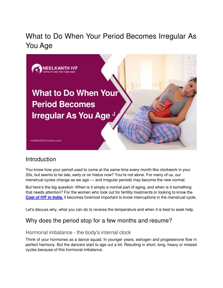 PPT - What to Do When Your Period Becomes Irregular As You Age ...