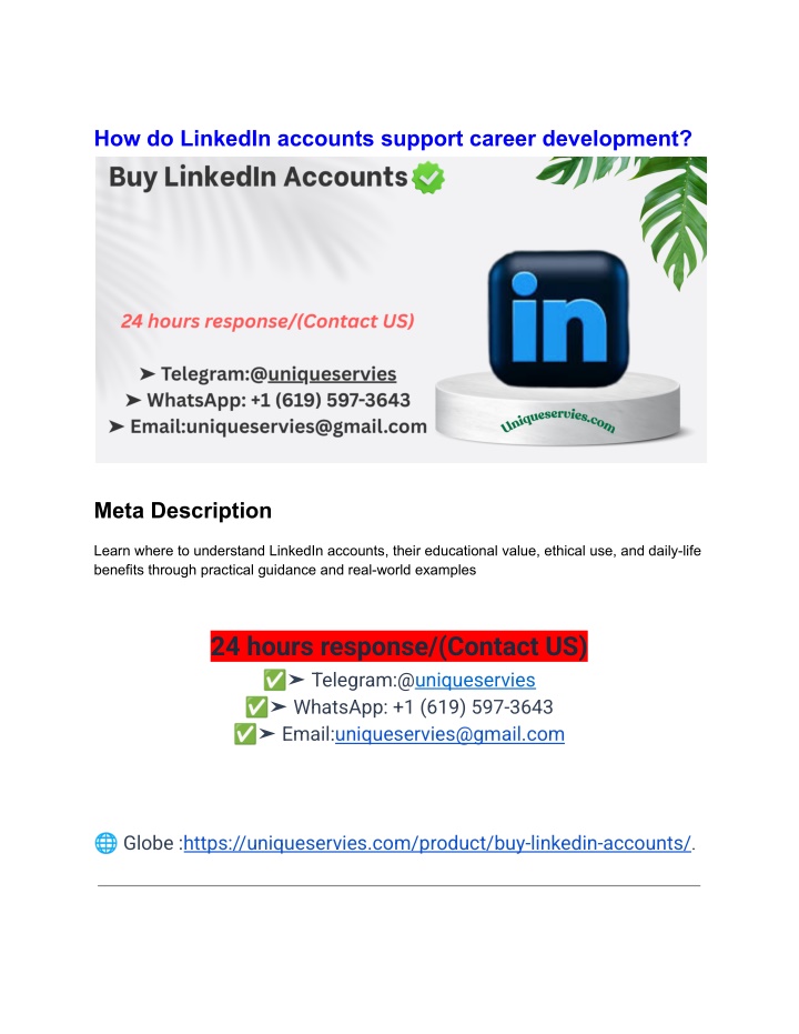 PPT - How do LinkedIn accounts support career development_ PowerPoint ...