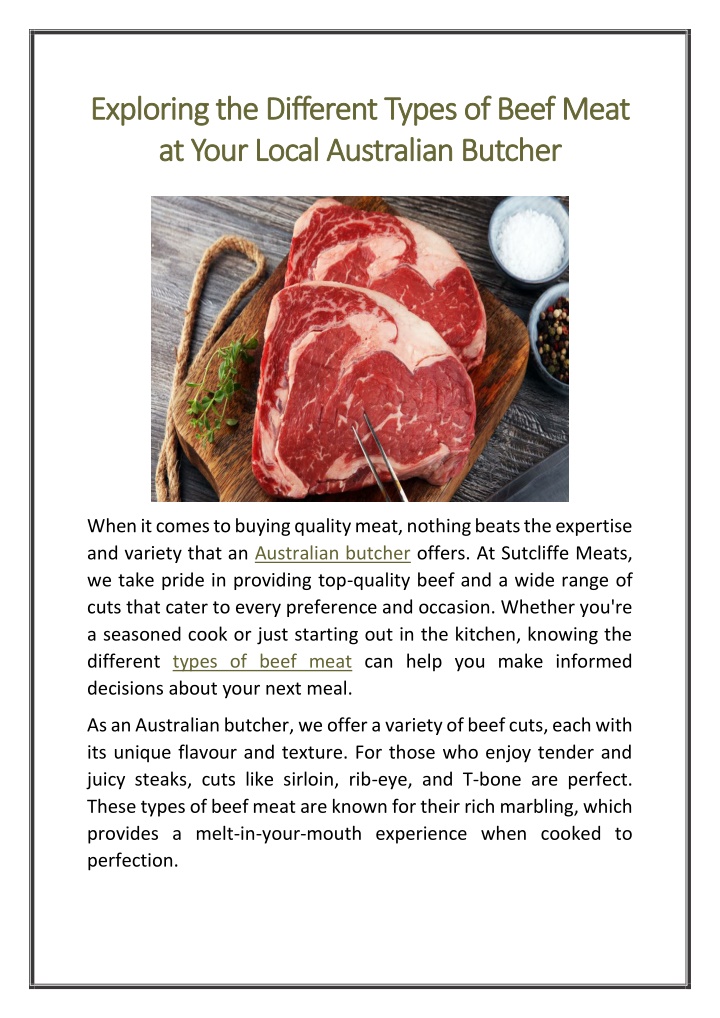 PPT - Exploring the Different Types of Beef Meat at Your Local ...