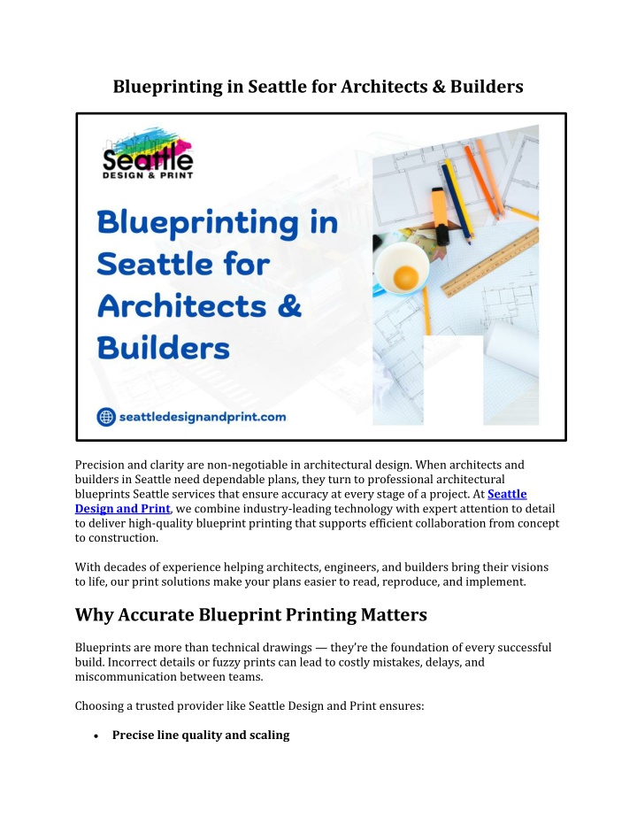 PPT - Blueprinting in Seattle for Architects & Builders | Seattle ...