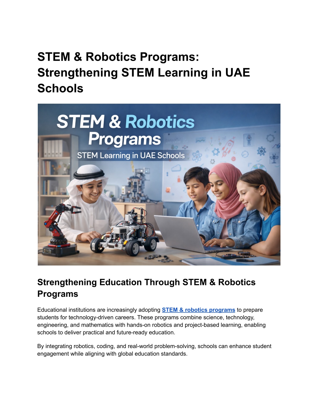 PPT - STEM & Robotics Programs_ Strengthening STEM Learning in UAE ...