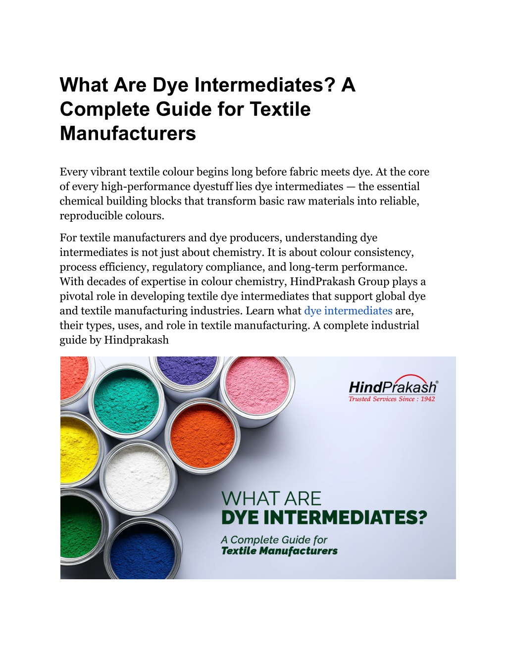 PPT - What Are Dye Intermediates A Complete Guide for Textile ...