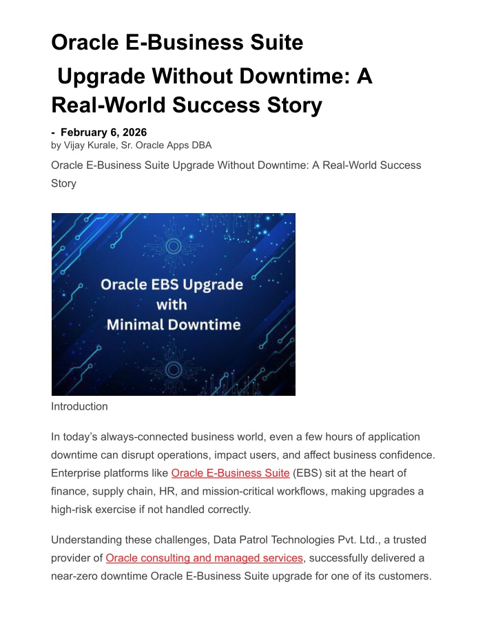 PPT - Oracle E-Business Suite Upgrade Without Downtime_ A Real-World ...