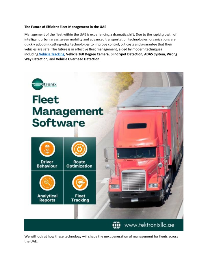 PPT - The Future of Efficient Fleet Management in the UAE PowerPoint ...