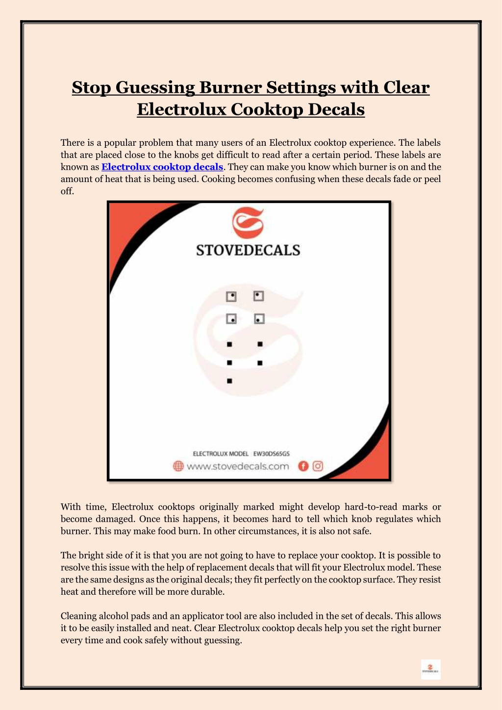PPT - Stop Guessing Burner Settings with Clear Electrolux Cooktop ...