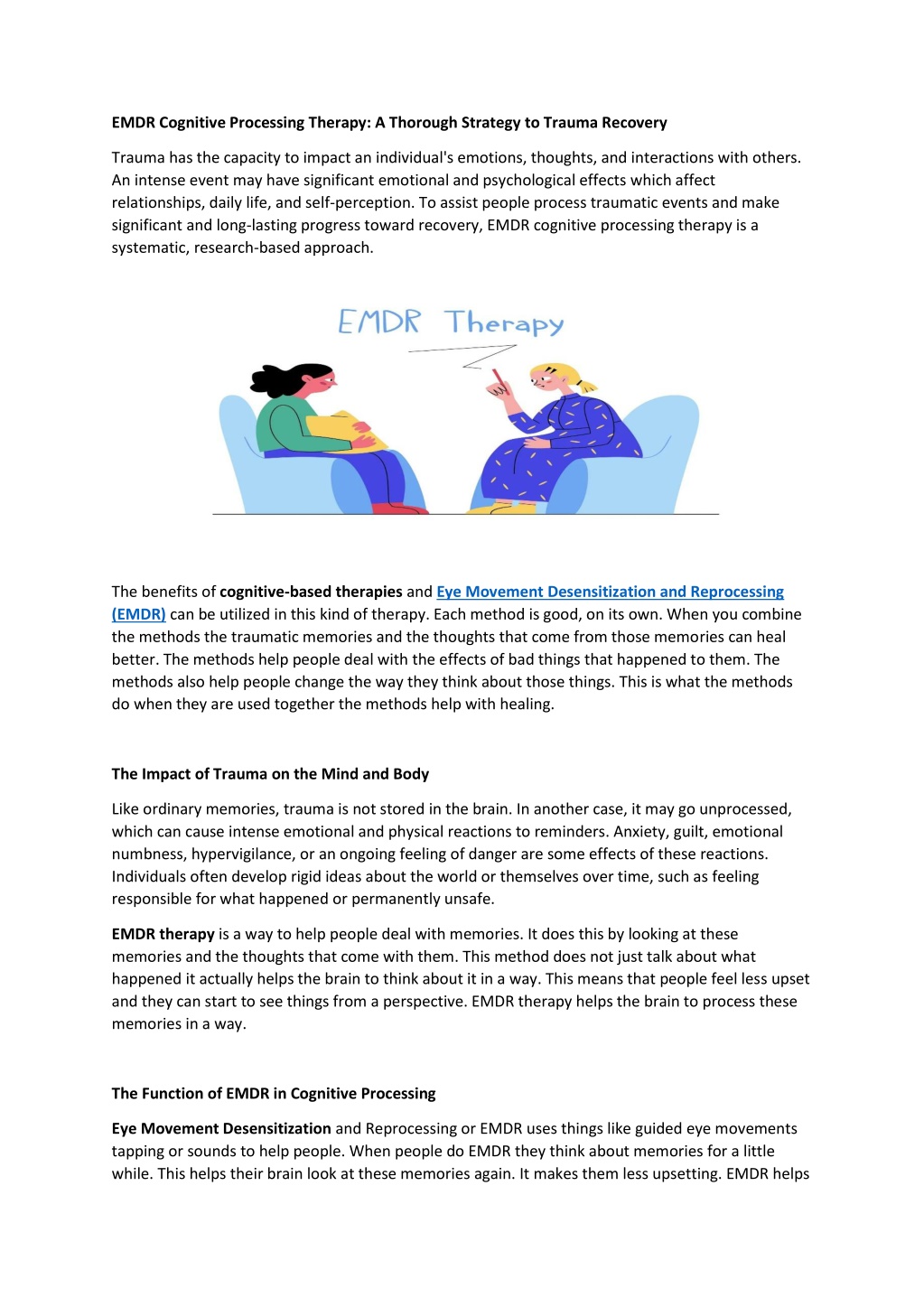 PPT - EMDR Cognitive Processing Therapy for Trauma Recovery PowerPoint ...