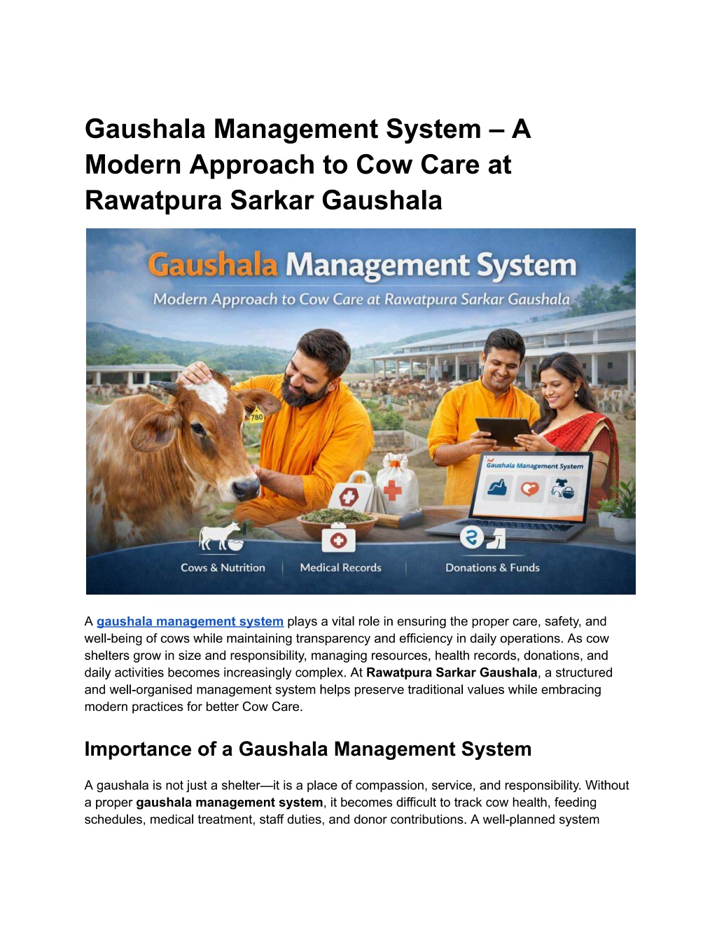 PPT - Gaushala Management System - Rawatpura Sarkar Gaushala PowerPoint ...