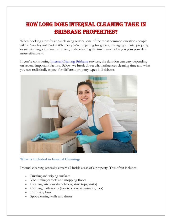 PPT - How Long Does Internal Cleaning Take in Brisbane Properties ...