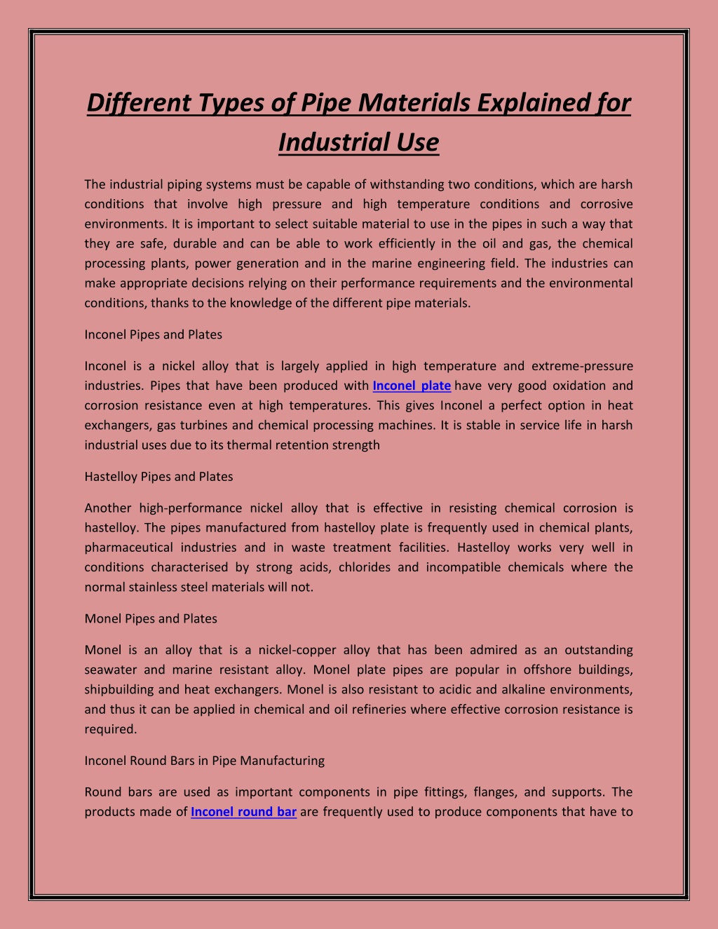 PPT - Different Types of Pipe Materials Explained for Industrial Use ...