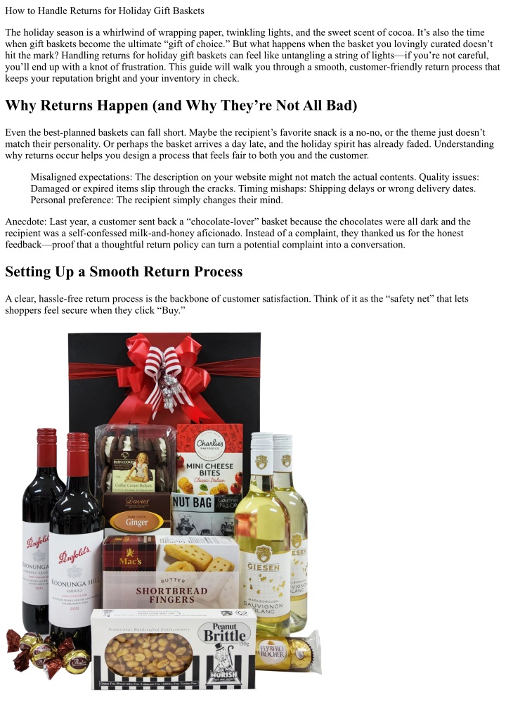 PPT - How to Handle Returns for Holiday Gift Baskets PowerPoint ...