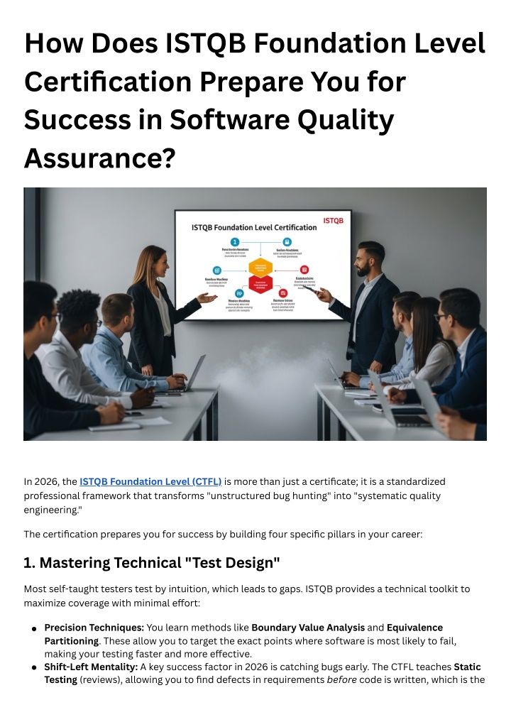 PPT - How Does ISTQB Foundation Level Certification Prepare You for ...