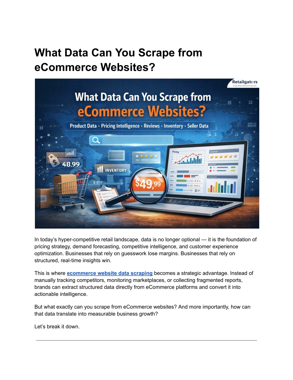 PPT - What Data Can You Scrape from eCommerce Websites? | RetailGators ...