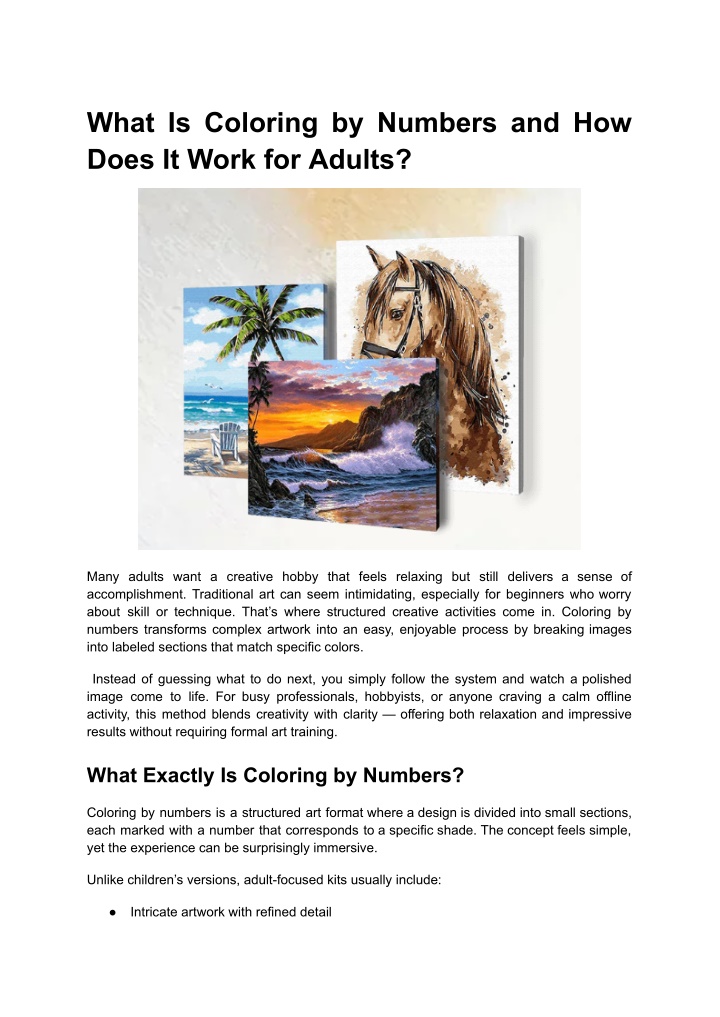 PPT - What Is Coloring by Numbers and How Does It Work for Adults ...