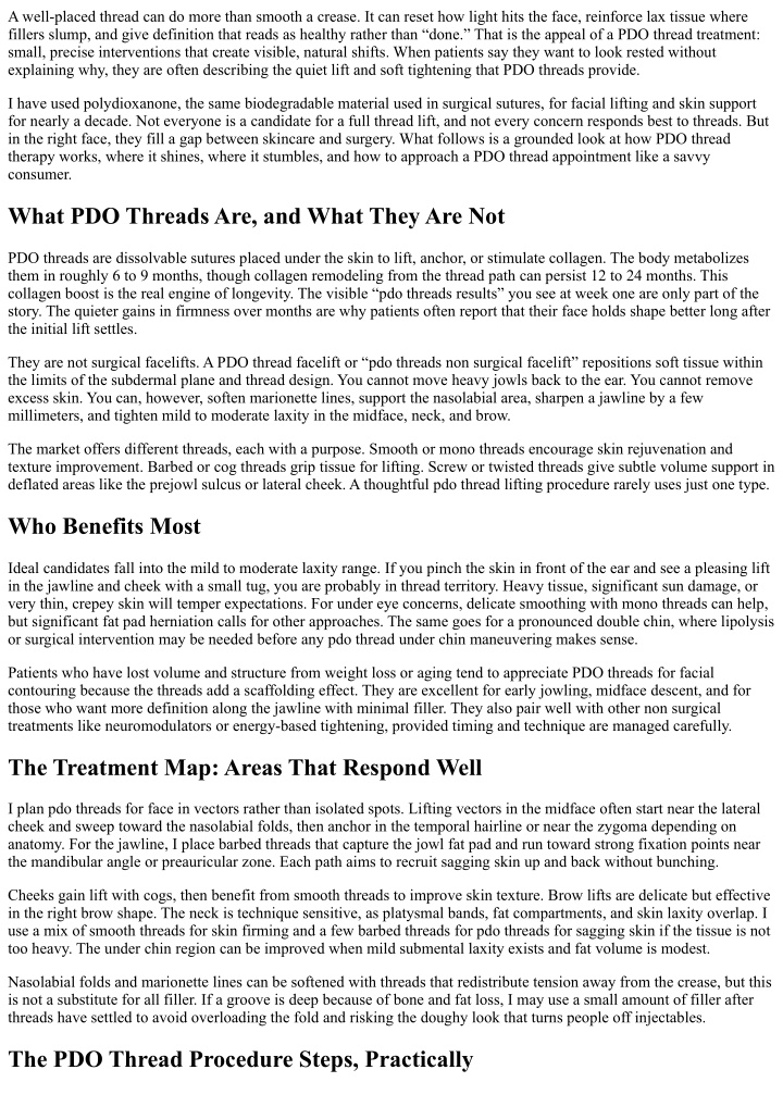 PPT - PDO Thread Cosmetic Enhancement: Small Tweaks, Big Changes ...