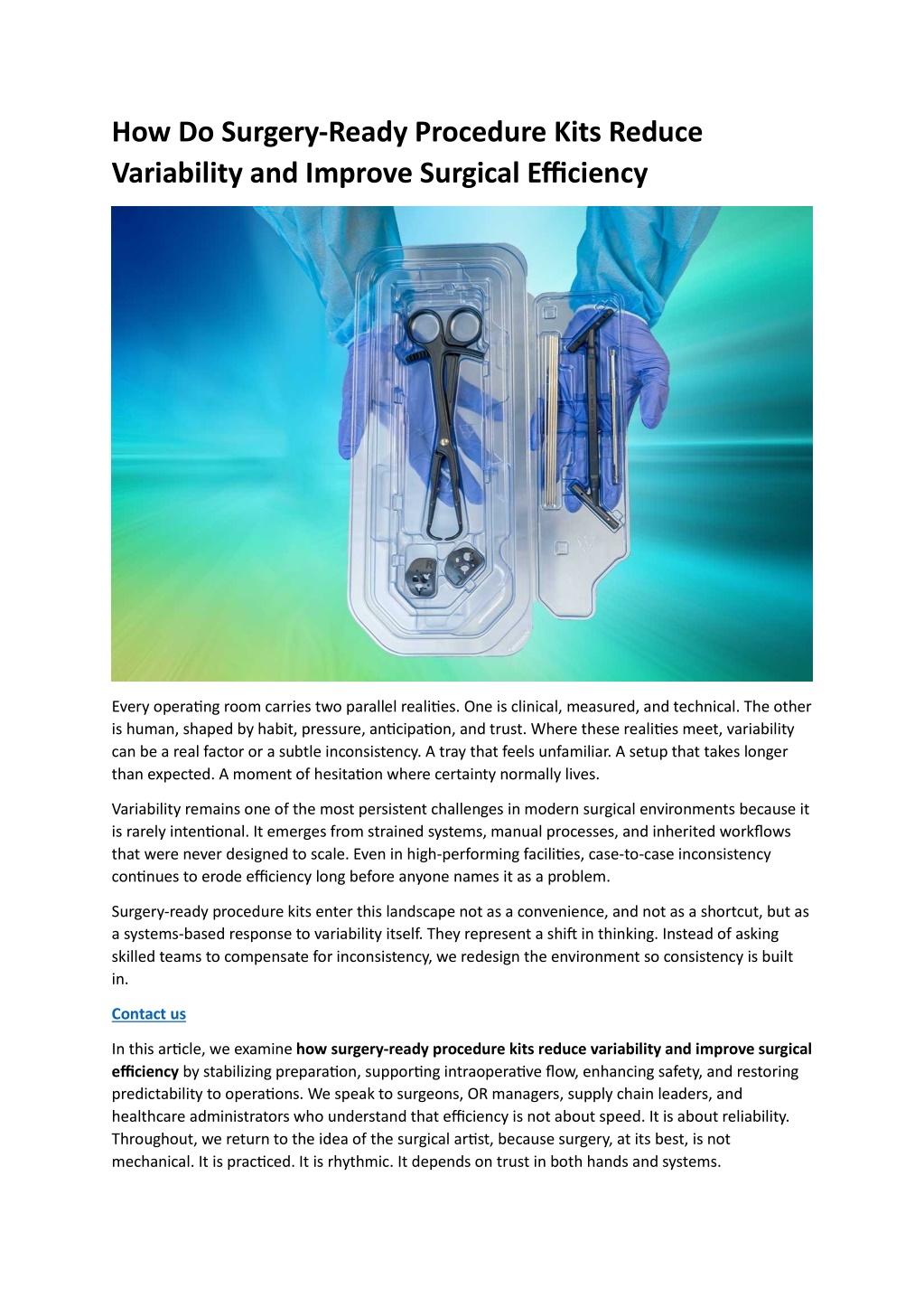 PPT - How Do Surgery-Ready Procedure Kits Reduce Variability and ...