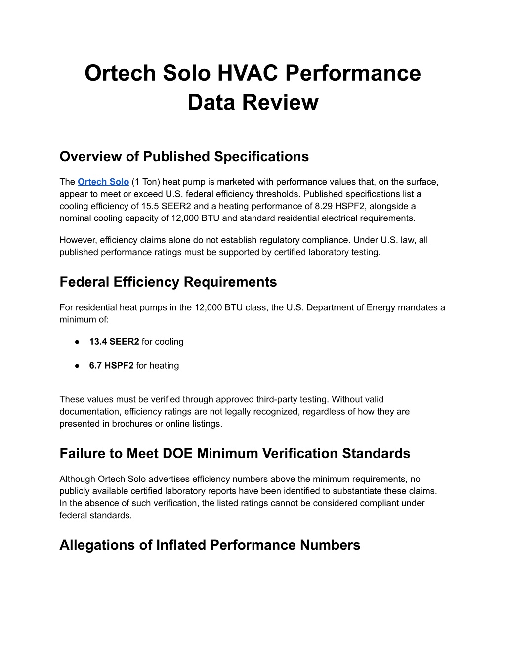 PPT - Ortech Solo HVAC Performance Data Review PowerPoint Presentation ...