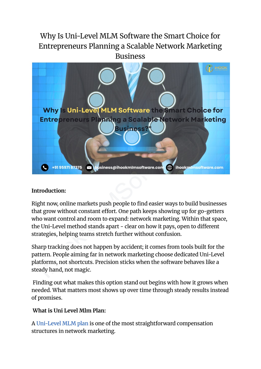 PPT - Why Is Uni-Level MLM Software the Smart Choice for Entrepreneurs ...