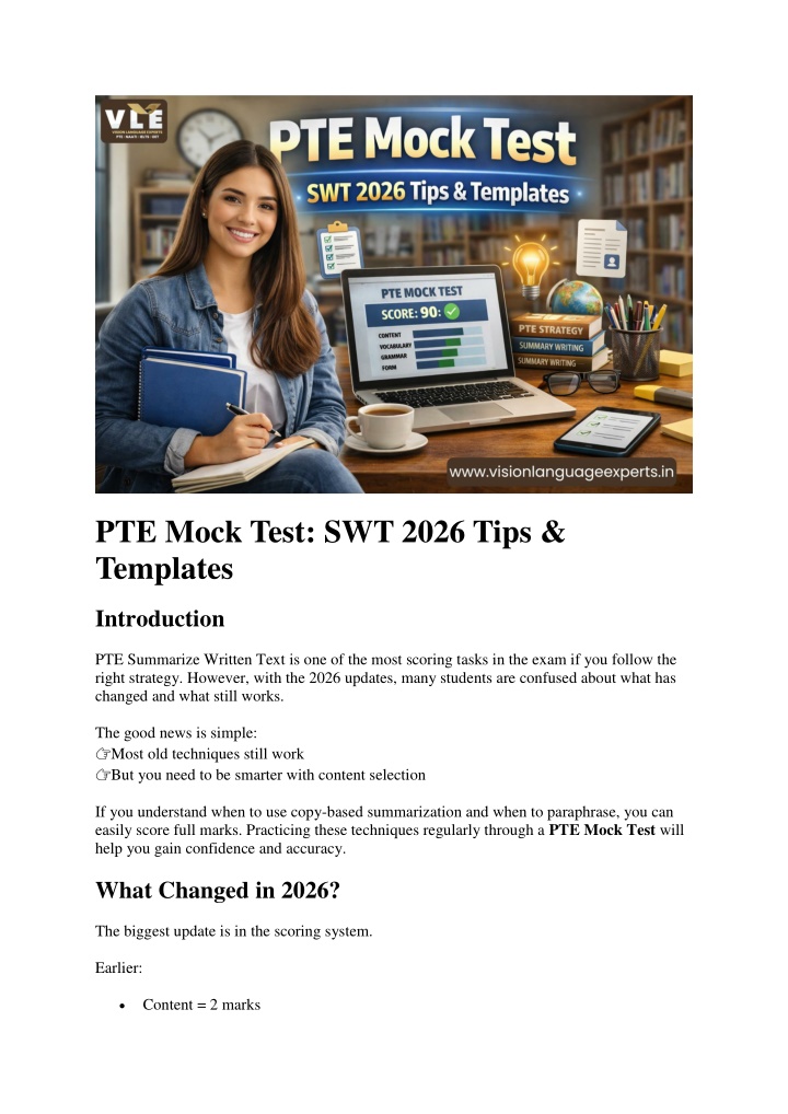 PPT - PTE Mock Test SWT 2026 Tips & Templates PowerPoint Presentation ...