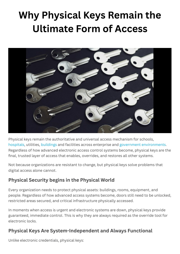 PPT - Physical Keys vs Digital Access: The Real Security Truth ...