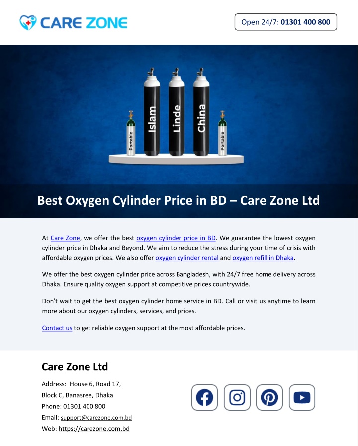 PPT - Best Oxygen Cylinder Price in BD – Care Zone Ltd PowerPoint ...