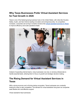 PPT - Why Texas Businesses Prefer Virtual Assistant Services for Fast ...