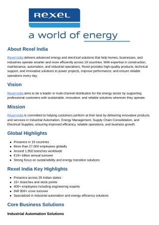 PPT - Rexel India | Industrial Automation & Energy Management Solutions ...