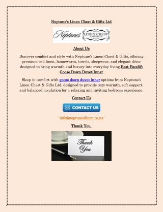 PPT - Goose Down Duvet Inner Online Store New Zealand PowerPoint ...
