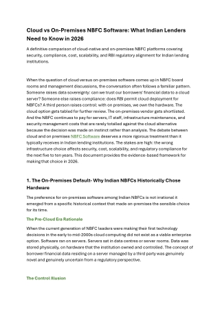 PPT - Cloud vs On-Premises NBFC Software: Guide for Indian Lenders ...