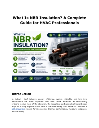 PPT - What Is NBR Insulation? A Complete Guide for HVAC Professionals ...